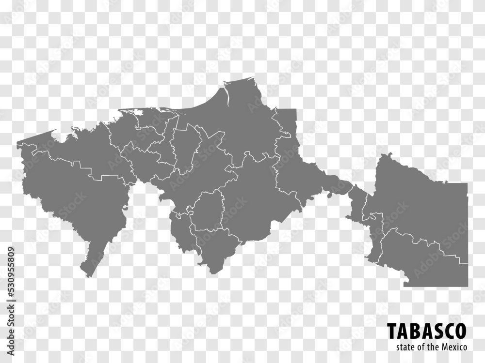 Poster State Tabasco of Mexico map on transparent background – Wall Art ...