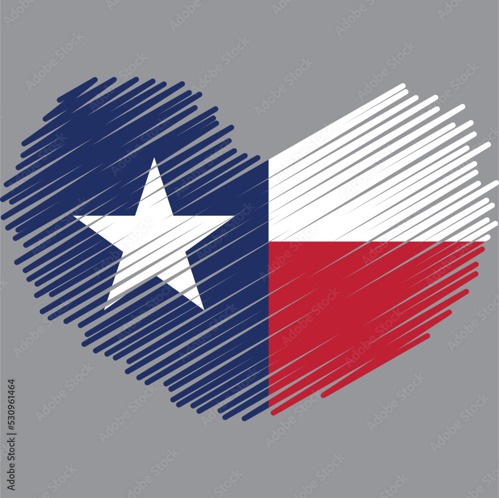 Vector Image Of Heart Shape With Flag Of Texas, Isolated On Transparent ...