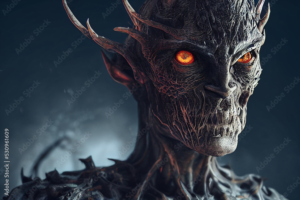 Scary demon monster. Generative AI Stock Illustration | Adobe Stock