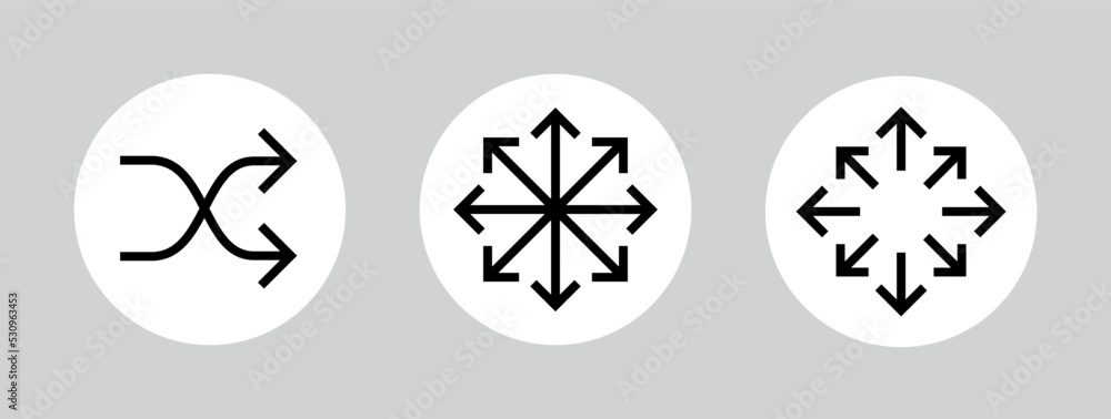 Icon of an arrow in all directions, a symbol of universality ...