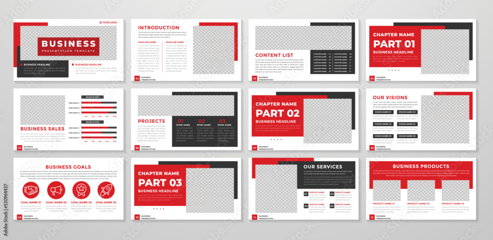 set of corporate presentation template design with minimalist concept ...