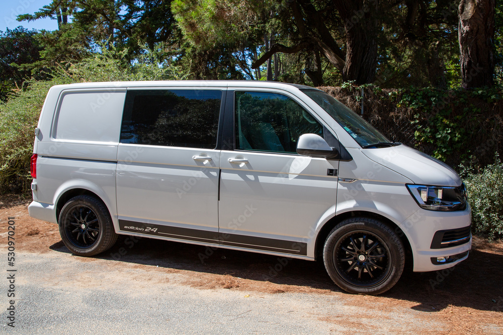 vw volkswagen t6 limited edition Van Bulli panel parked in street Stock ...