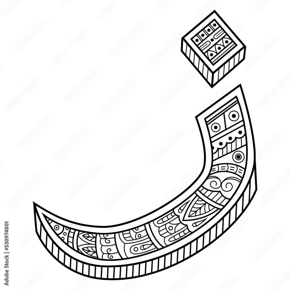 Hand drawn of Arabic font Zay in zentangle style Stock Vector | Adobe Stock