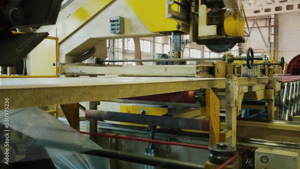 Automated Line for Cutting Wall Sandwich Panels. Production Conveyor ...