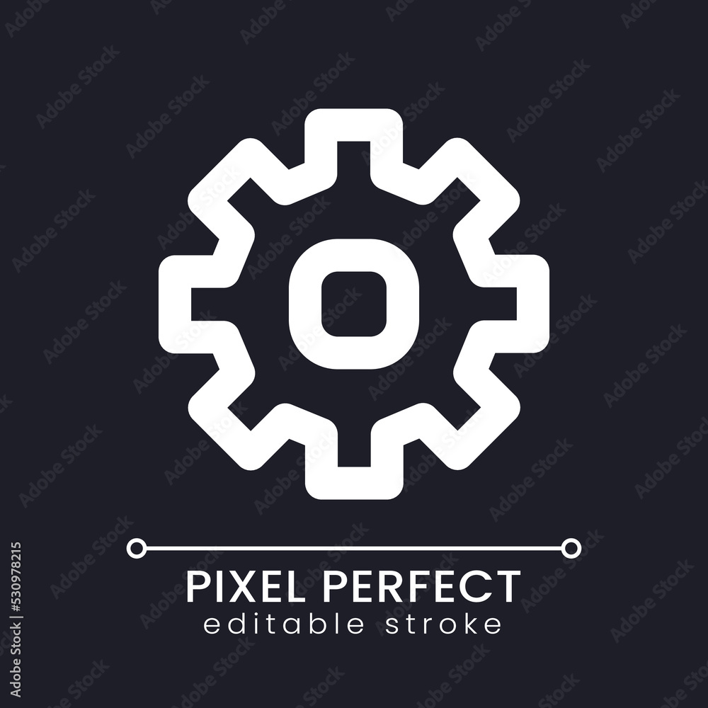 Vetor do Stock: Settings pixel perfect white linear ui icon for dark ...