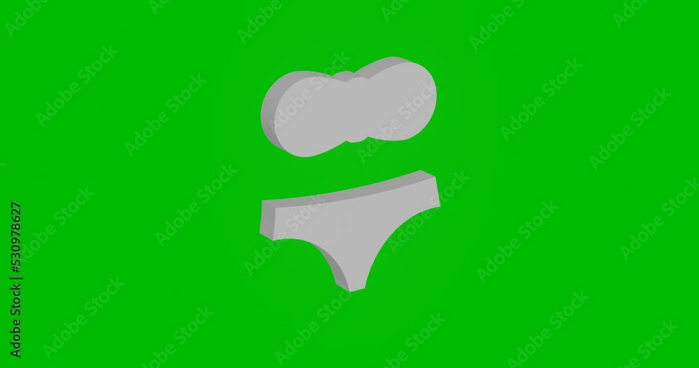 Animation of rotation of a white bikini symbol with shadow. Simple and ...
