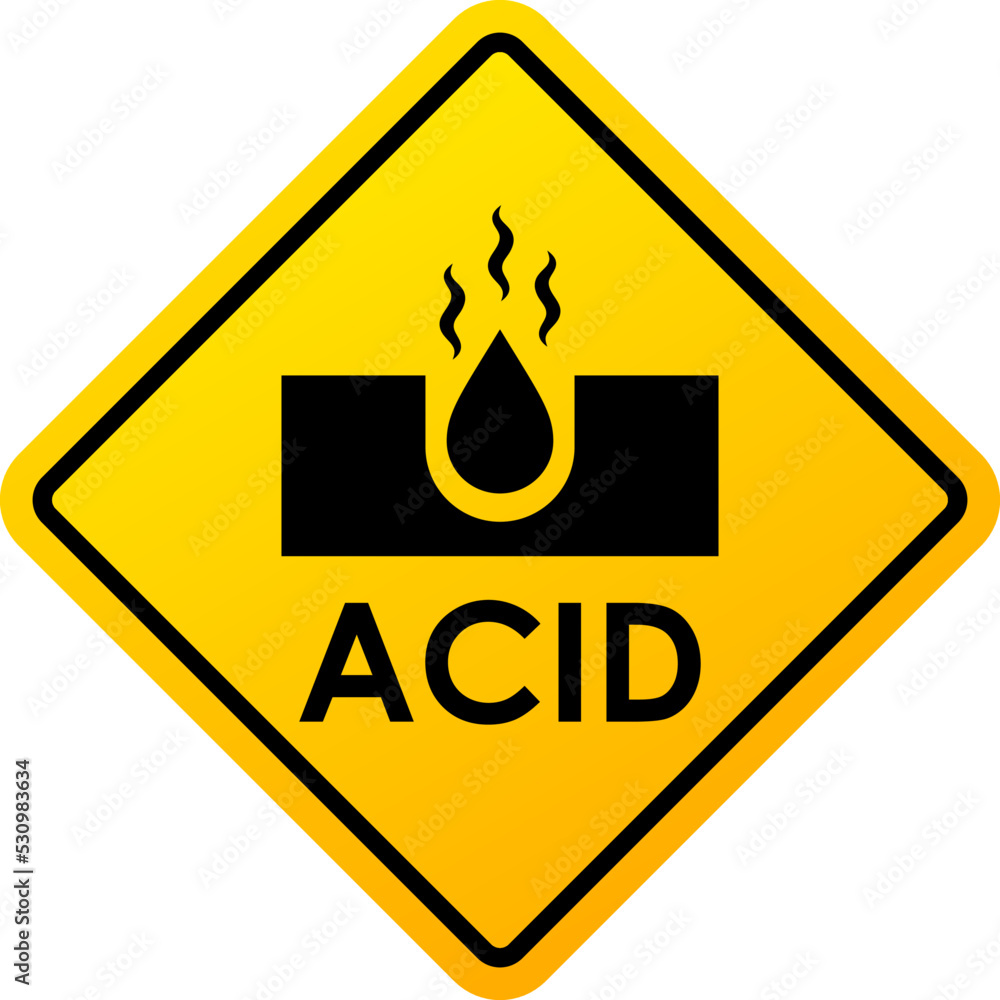 Acid warning sign, beware of corrosive substance Stock Vector | Adobe Stock