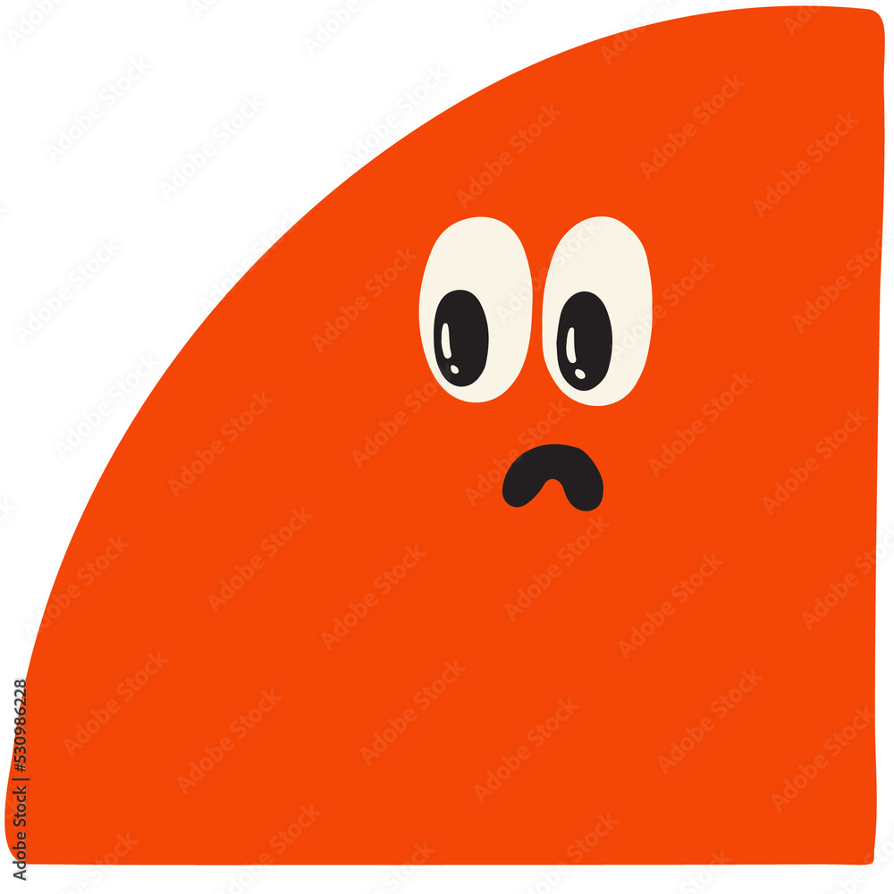 Quadrant shape vector illustration in cartoon character design ...