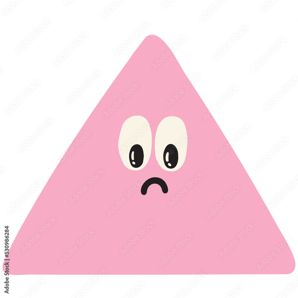 Triangle shape vector illustration in cartoon character design Stock ...