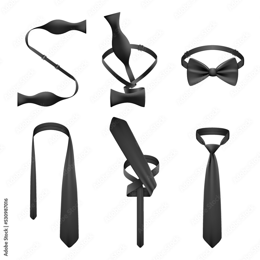 Necktie Realistic Set Stock Vector | Adobe Stock