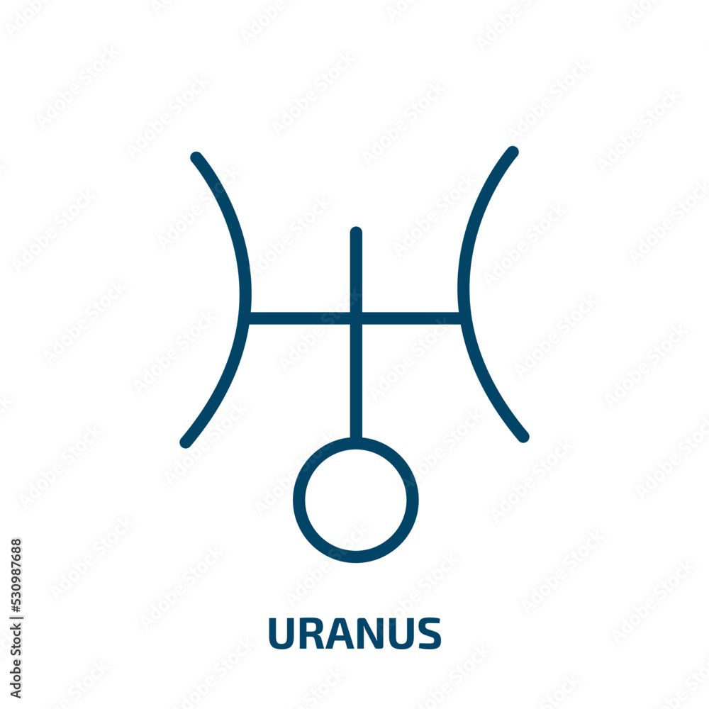 uranus icon from zodiac collection. Thin linear uranus, solar ...