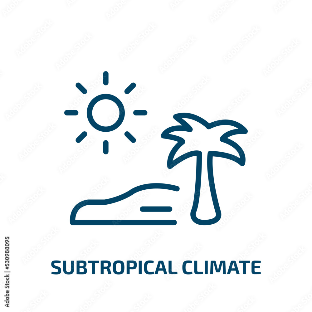 subtropical climate icon from weather collection. Thin linear ...