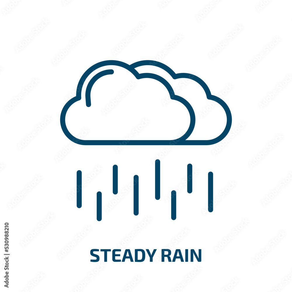 steady rain icon from weather collection. Thin linear steady rain ...