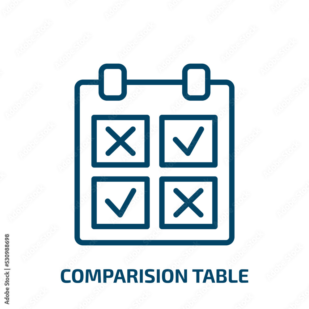 comparision table icon from user interface collection. Thin linear ...