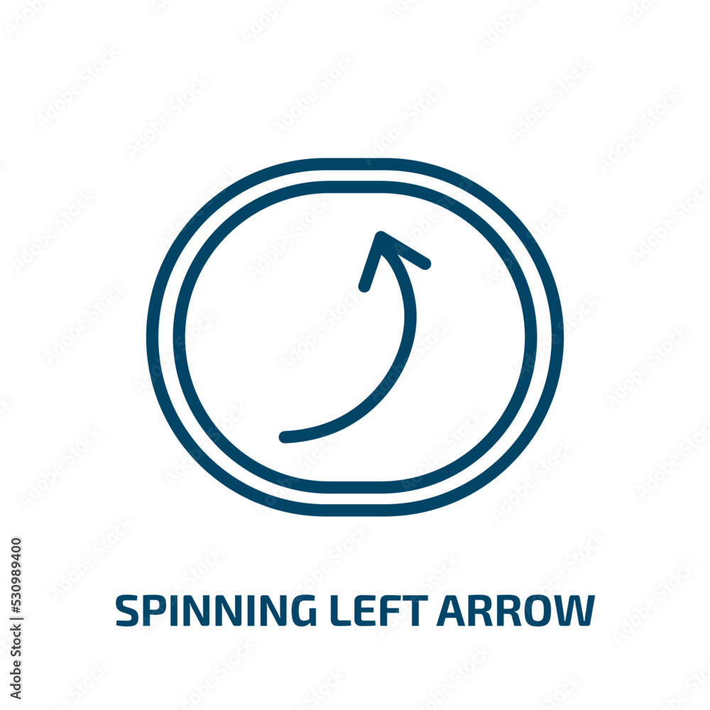 spinning left arrow icon from user interface collection. Thin linear ...