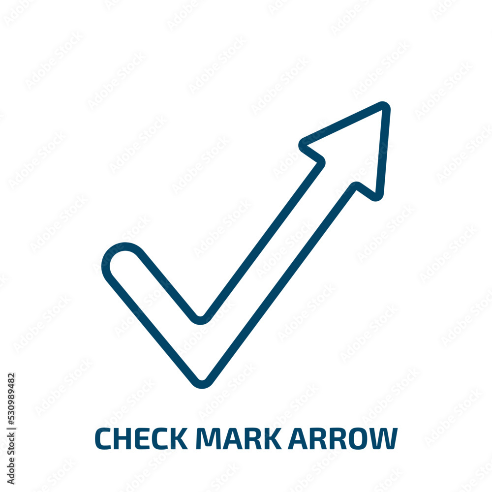 check mark arrow icon from user interface collection. Thin linear check ...