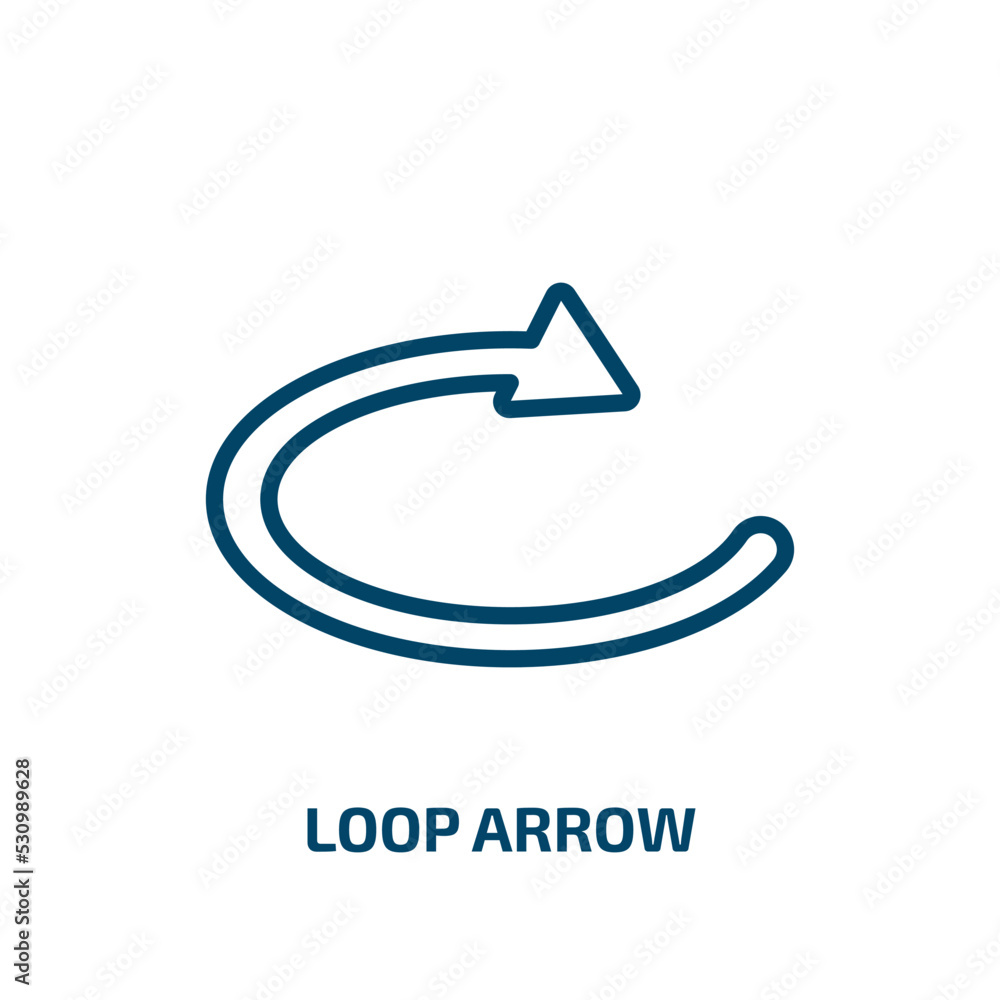 loop arrow icon from user interface collection. Thin linear loop arrow ...