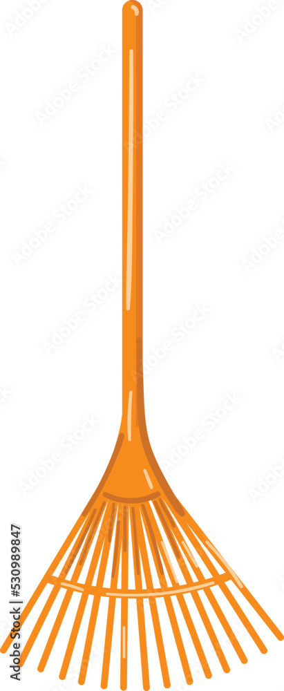 Leaf rake icon cartoon vector. Farm equipment. Plant trowel Stock ...