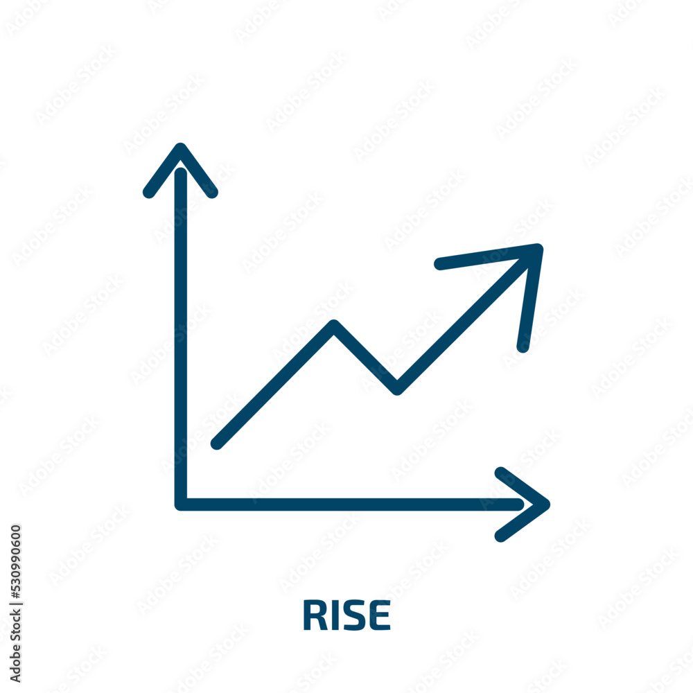 rise icon from success collection. Thin linear rise, weather, climate ...