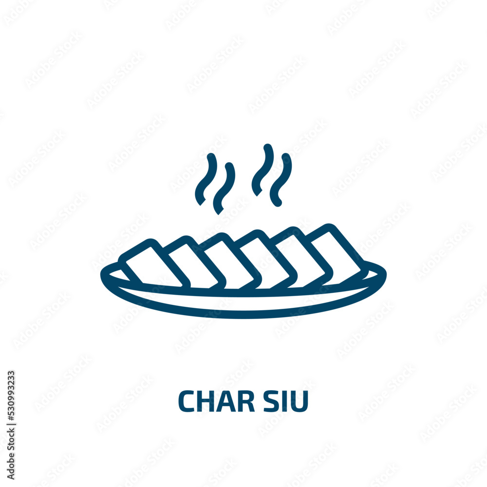 char siu icon from food and restaurant collection. Thin linear char siu ...