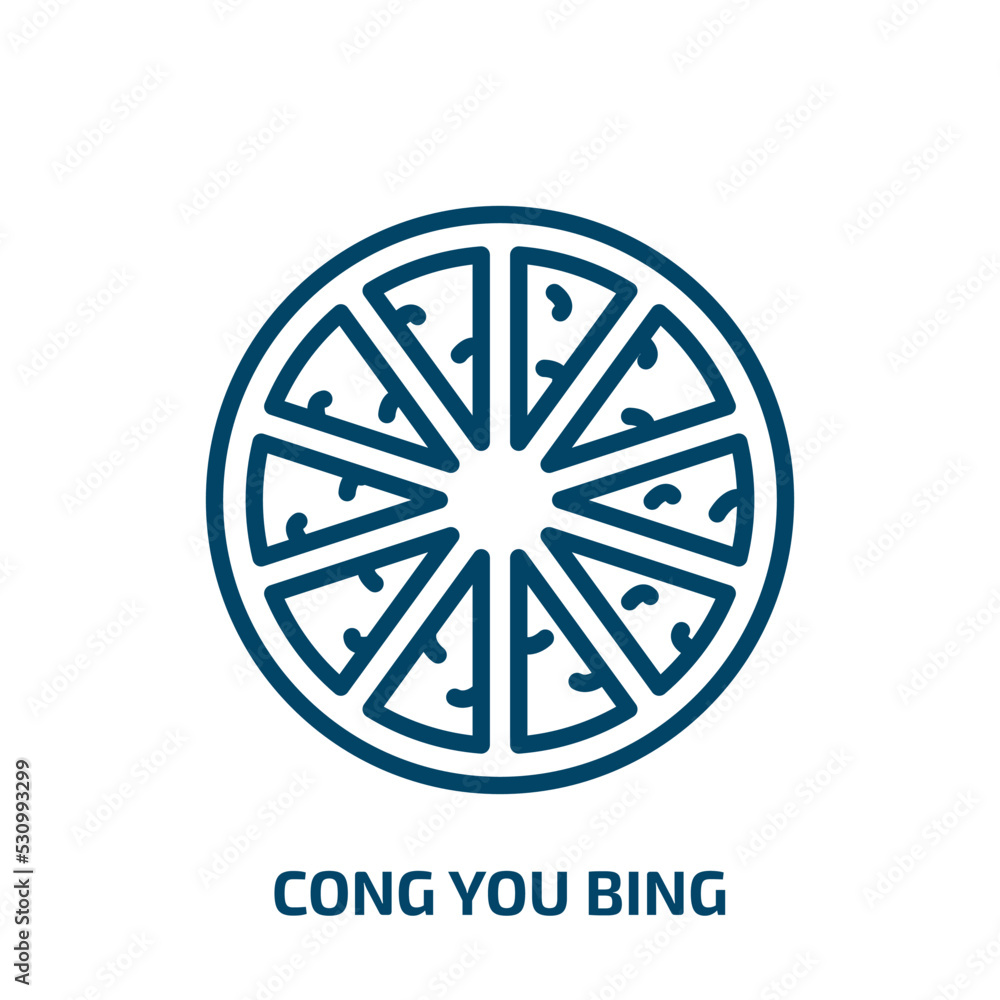 cong you bing icon from food and restaurant collection. Thin linear cong you bing, cong, keg ...