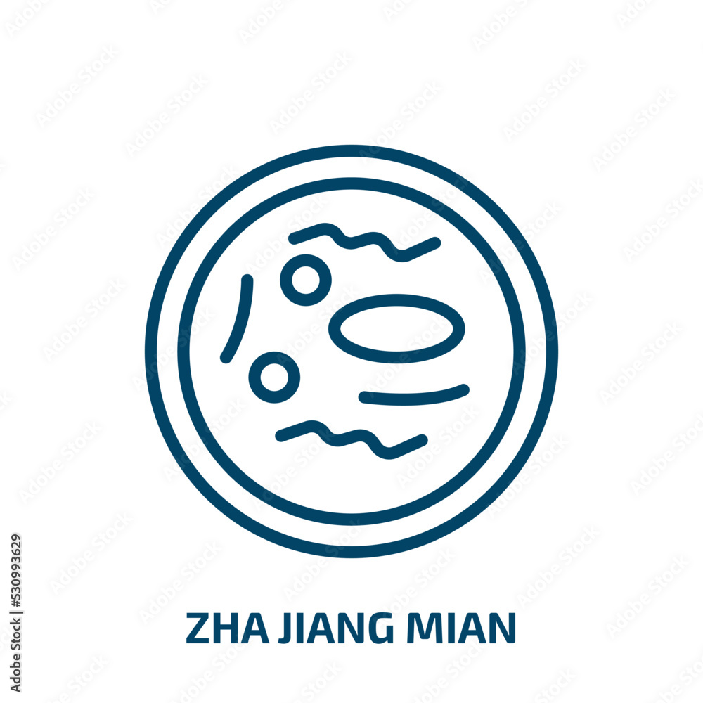 zha jiang mian icon from food collection. Thin linear zha jiang mian ...