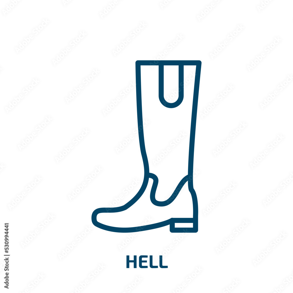 hell icon from fashion collection. Thin linear hell, fiery, fire ...