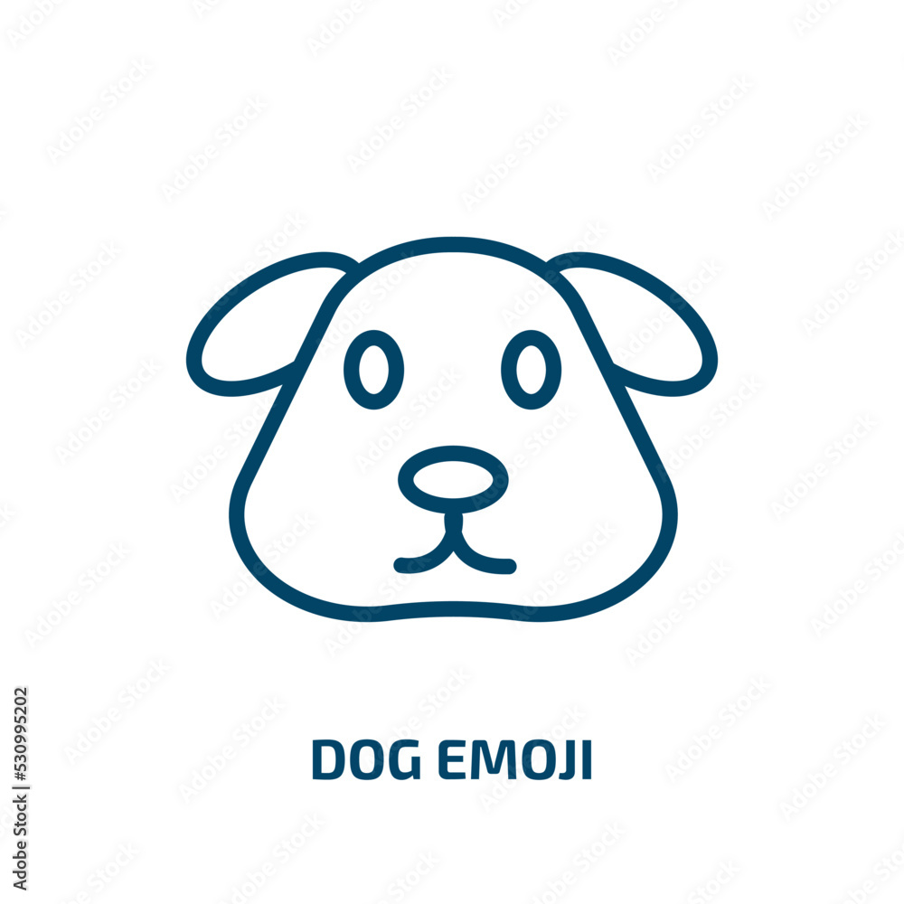 dog emoji icon from emoji collection. Thin linear dog emoji, cartoon ...