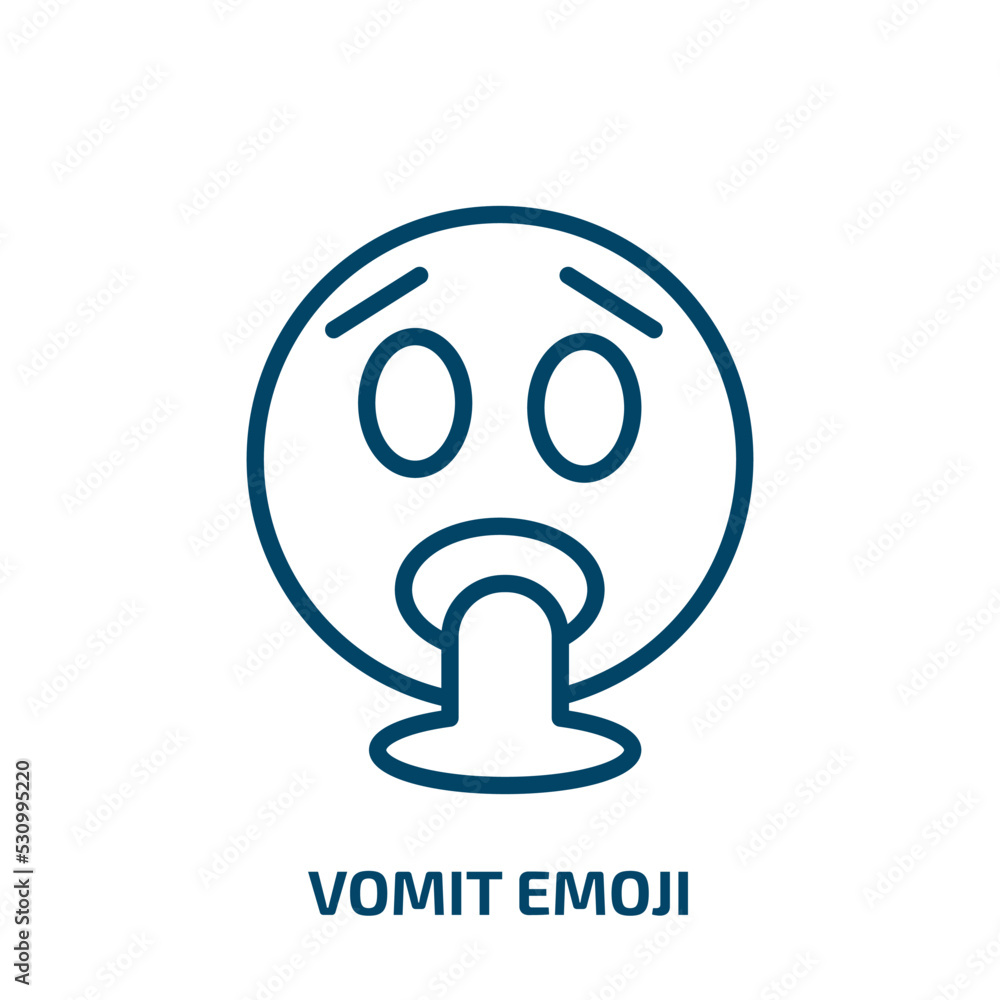 vomit emoji icon from emoji collection. Thin linear vomit emoji, face ...