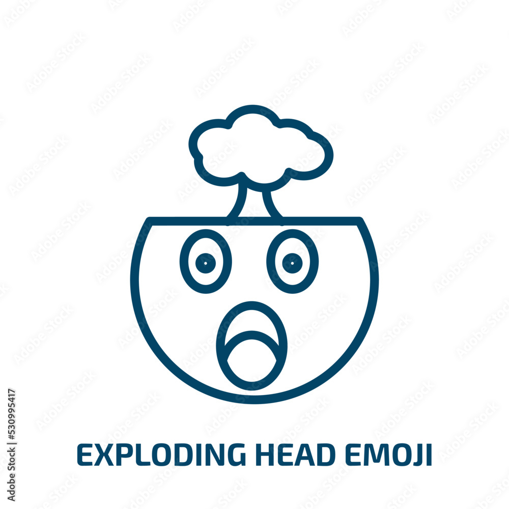 exploding head emoji icon from emoji collection. Thin linear exploding ...