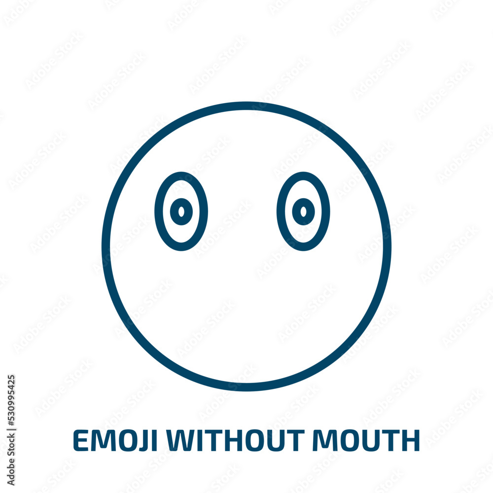 emoji without mouth icon from emoji collection. Thin linear emoji ...