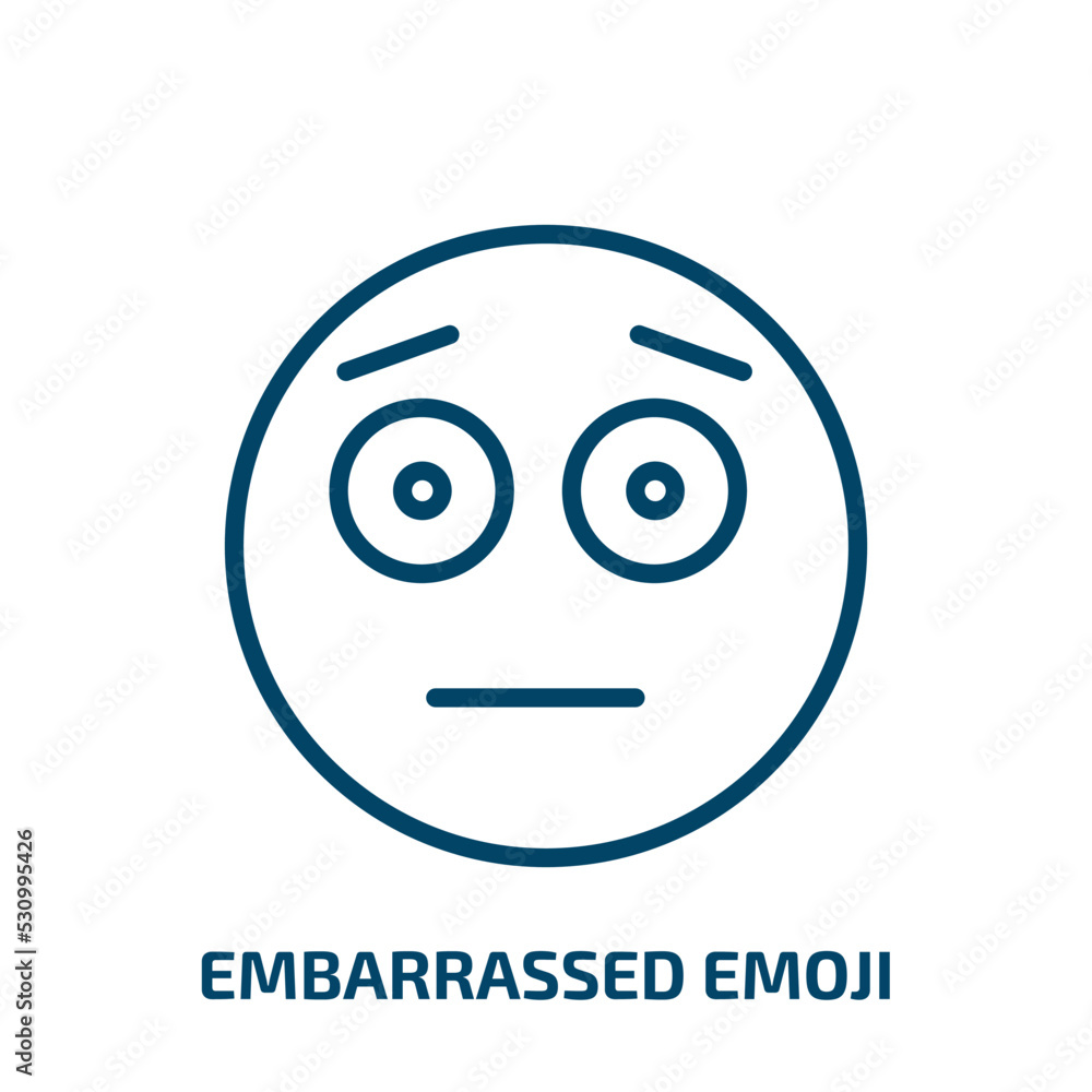 embarrassed emoji icon from emoji collection. Thin linear embarrassed ...