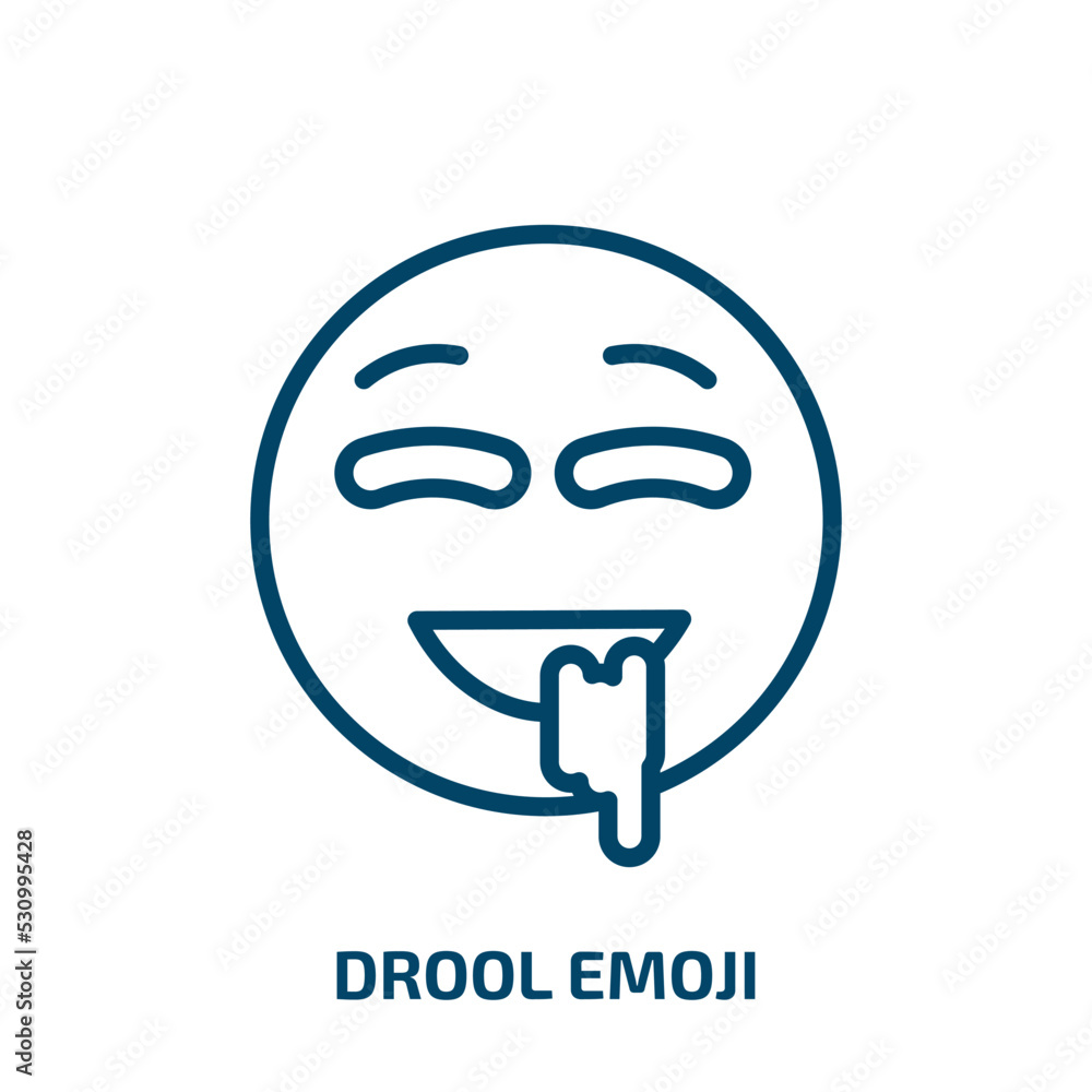 drool emoji icon from emoji collection. Thin linear drool emoji ...