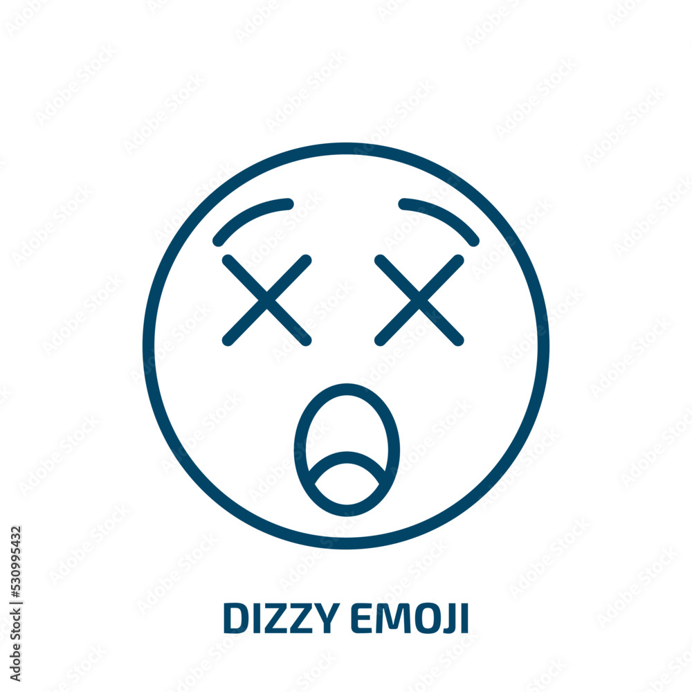 dizzy emoji icon from emoji collection. Thin linear dizzy emoji ...