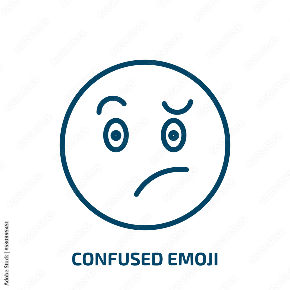 confused emoji icon from emoji collection. Thin linear confused emoji ...