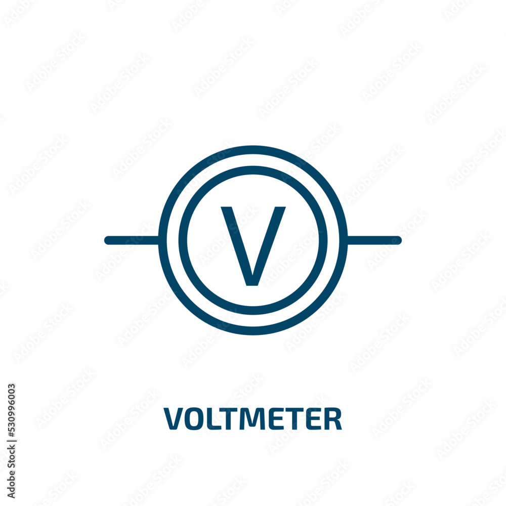 voltmeter icon from electrian connections collection. Thin linear ...