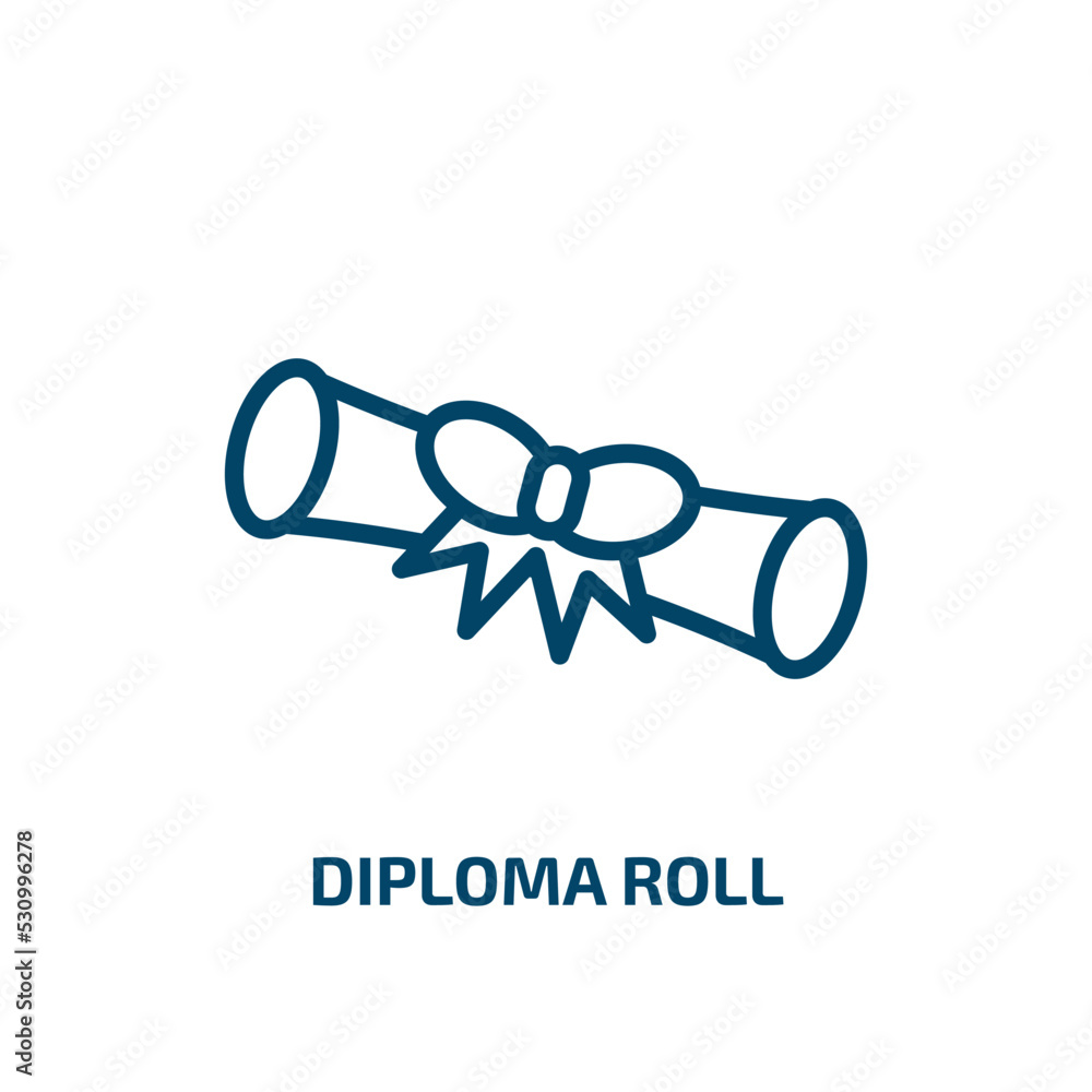 diploma roll icon from education collection. Thin linear diploma roll ...