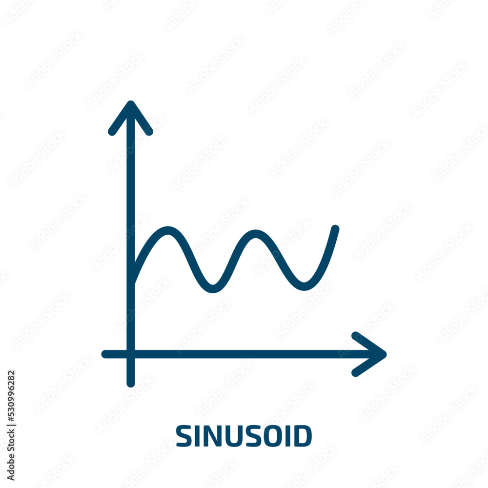 sinusoid icon from education collection. Thin linear sinusoid, graph ...