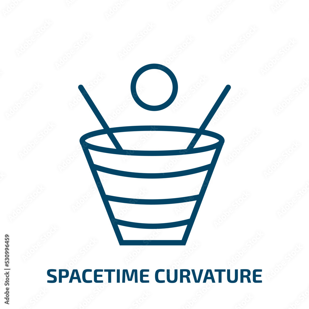 spacetime curvature icon from education collection. Thin linear ...