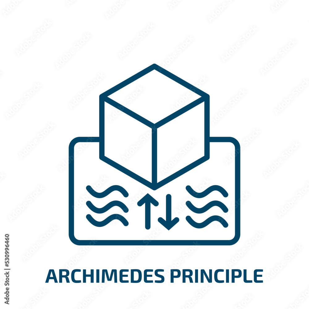 archimedes principle icon from education collection. Thin linear ...