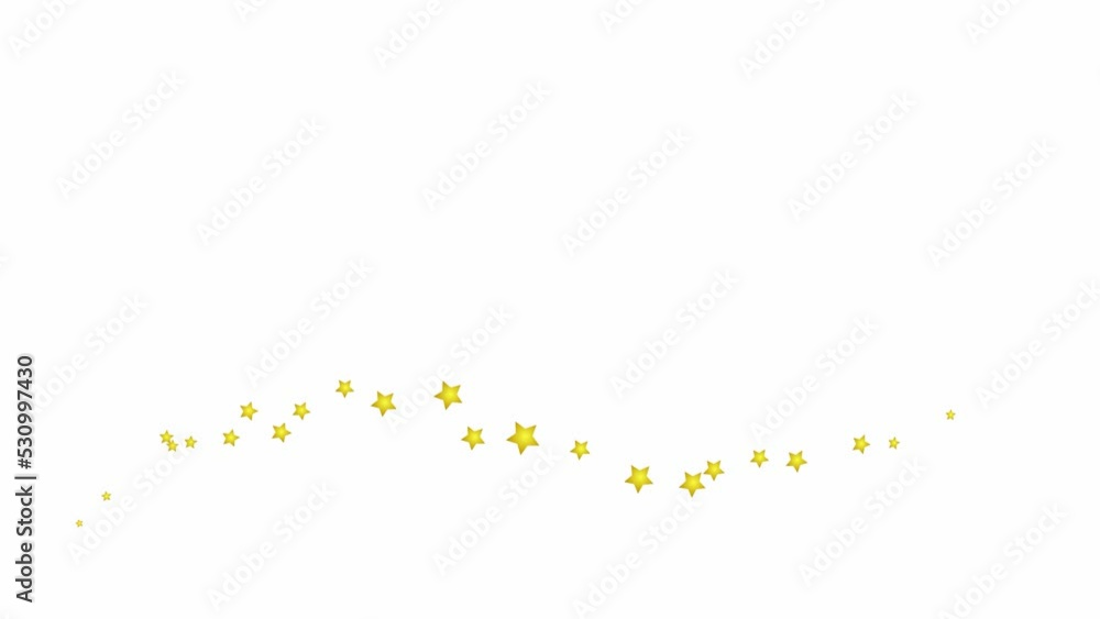 Animated golden stars fly from left to right. A wave of flying stars ...