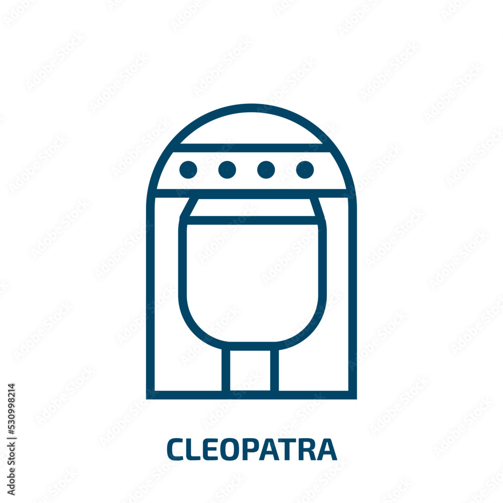 cleopatra icon from desert collection. Thin linear cleopatra, pharaoh ...