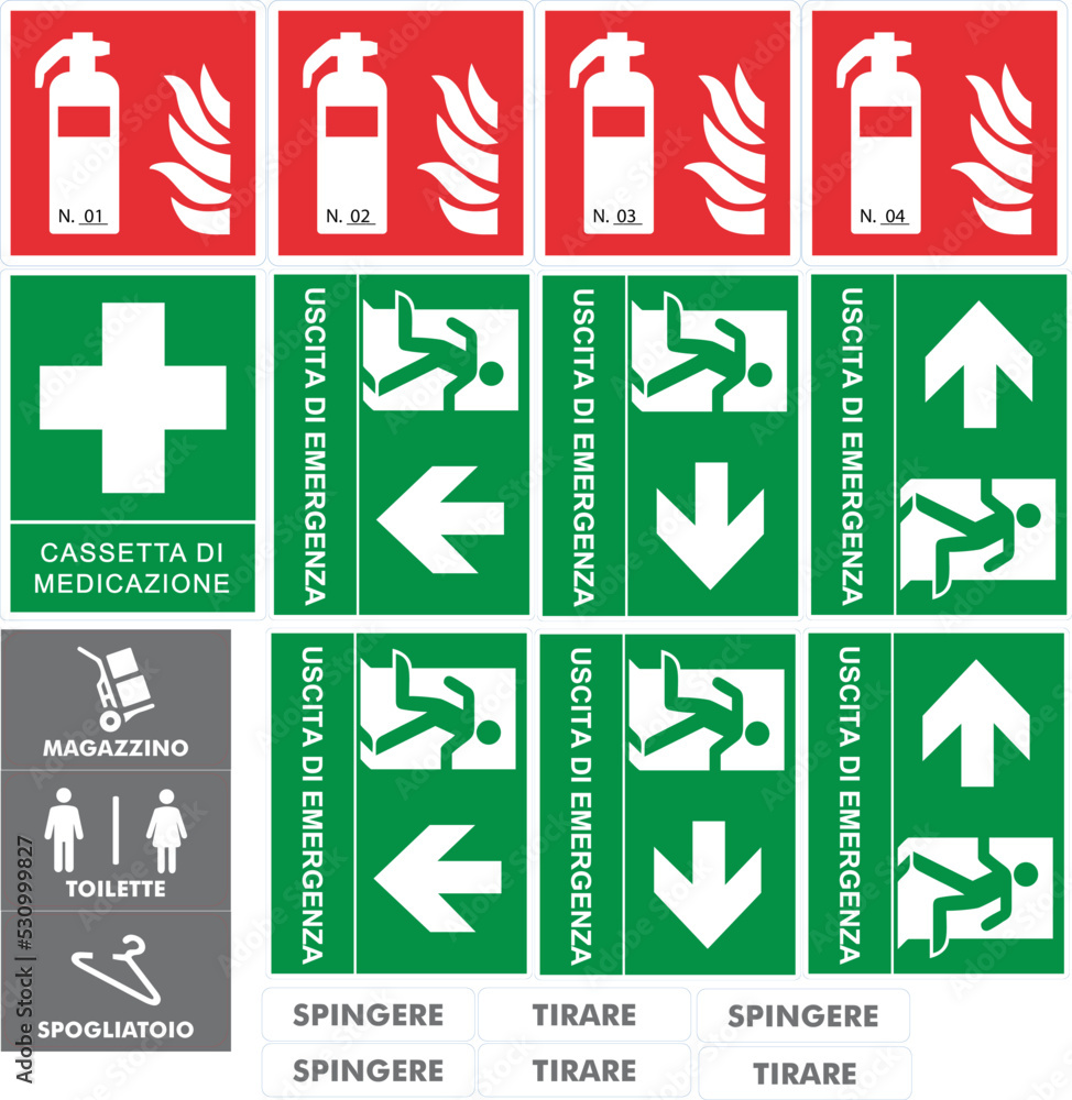 Vettoriale Stock UNI EN ISO 7010/2012 Segnaletica aziendale informativa ...