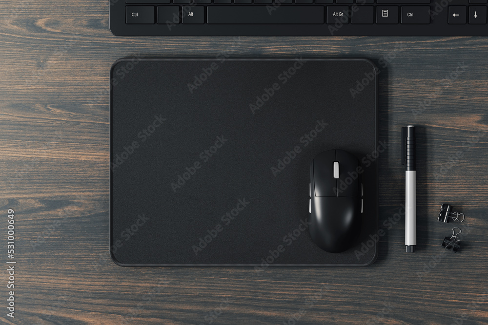 Computer mouse pad mockup. 3D rendering Stock Illustration | Adobe Stock