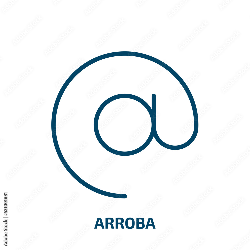 arroba icon from communication collection. Thin linear arroba ...