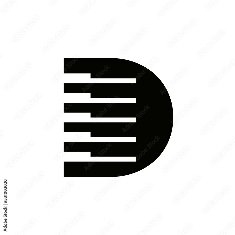 Letter D Musician Symbol, Piano Logo Icon Vector Template On White ...