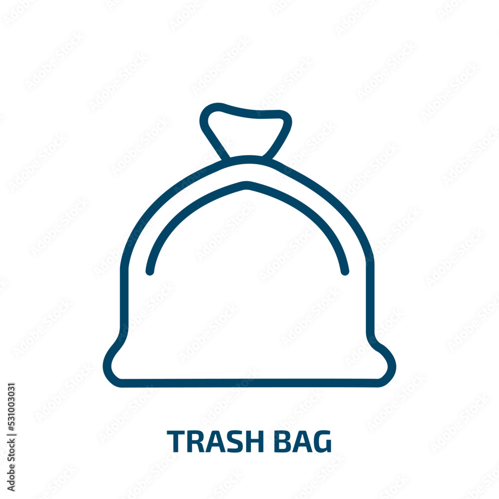 trash bag icon from cleaning collection. Thin linear trash bag, bin ...