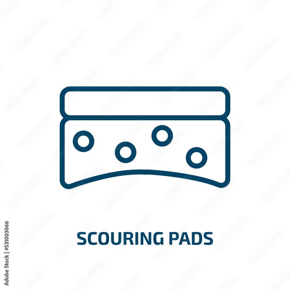 scouring pads icon from cleaning collection. Thin linear scouring pads ...