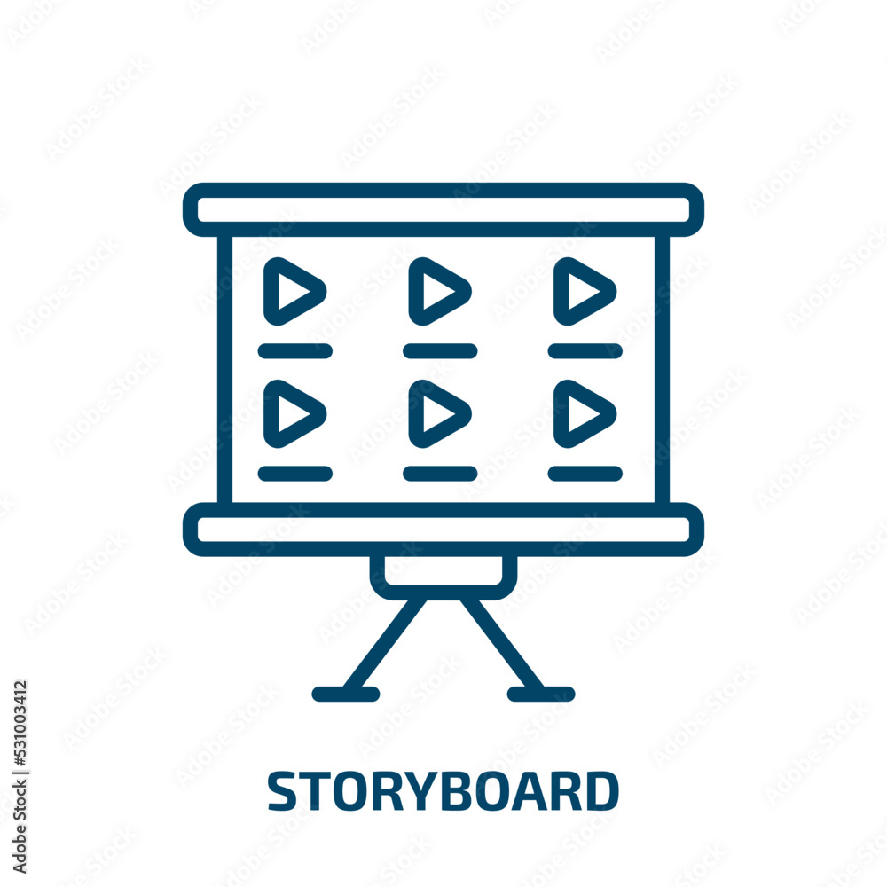 storyboard icon from cinema collection. Thin linear storyboard, video ...