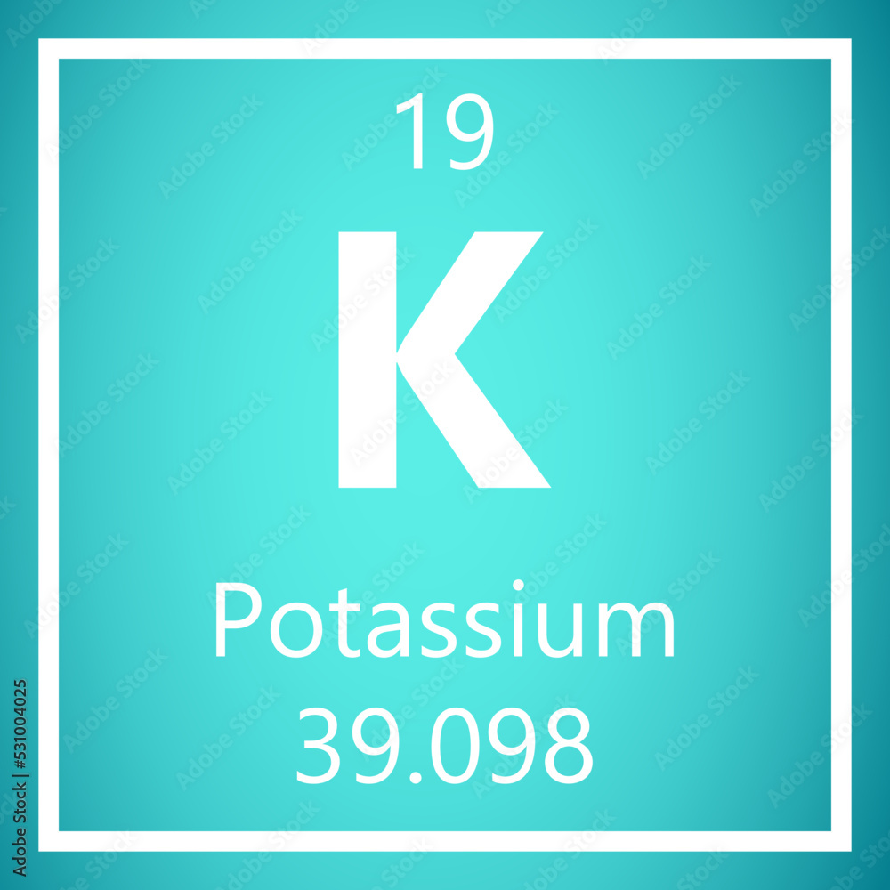 Potassium K Periodic Table of Elements, Atomic Mass Vector Illustration ...